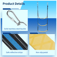 Marine Boat Rope Ladder, 3-Step Portable Rope Boarding Ladder, Folding ...