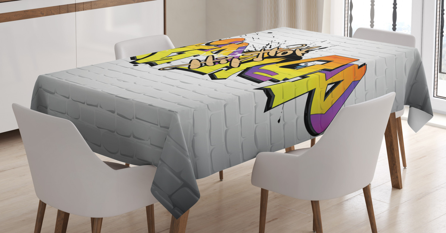 Hip Hop Tablecloth, Funky Underground Various Hip Hop Lettering on a ...