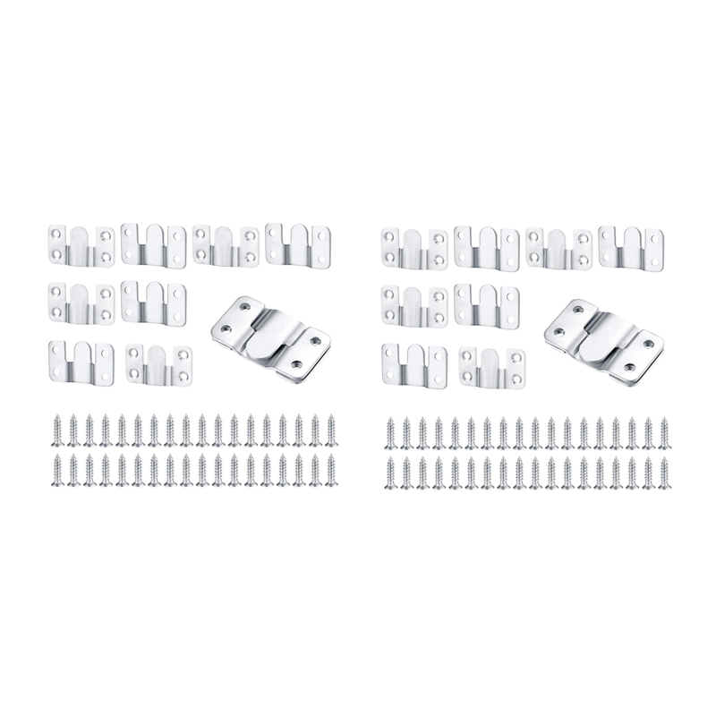 20 Pcs Mount Bracket Hang Furniture Connector Stainless Steel Wall ...