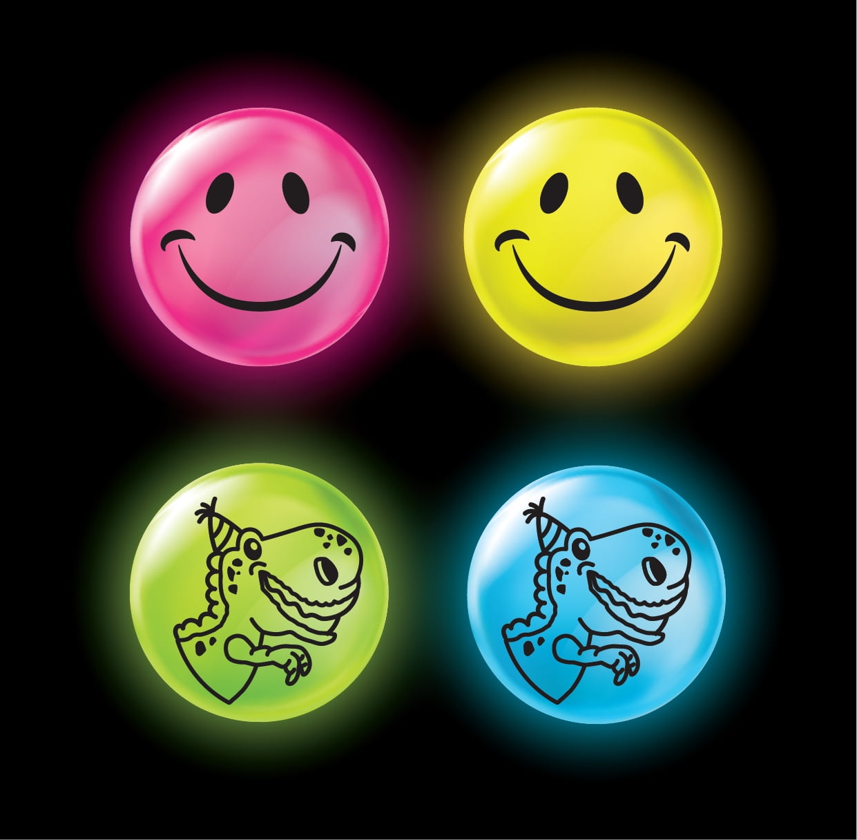 WAY TO CELEBRATE! 84PCS Glow in the Dark Plastic Bounce Balls, 1.2inch ...