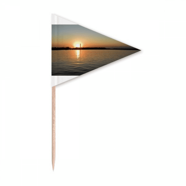 Sun from Horizon Art Deco Fashion Toothpick Triangle Cupcake Toppers ...
