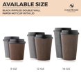 16 oz Disposable Coffee Cups with Lids, Double-Walled Insulated Paper ...