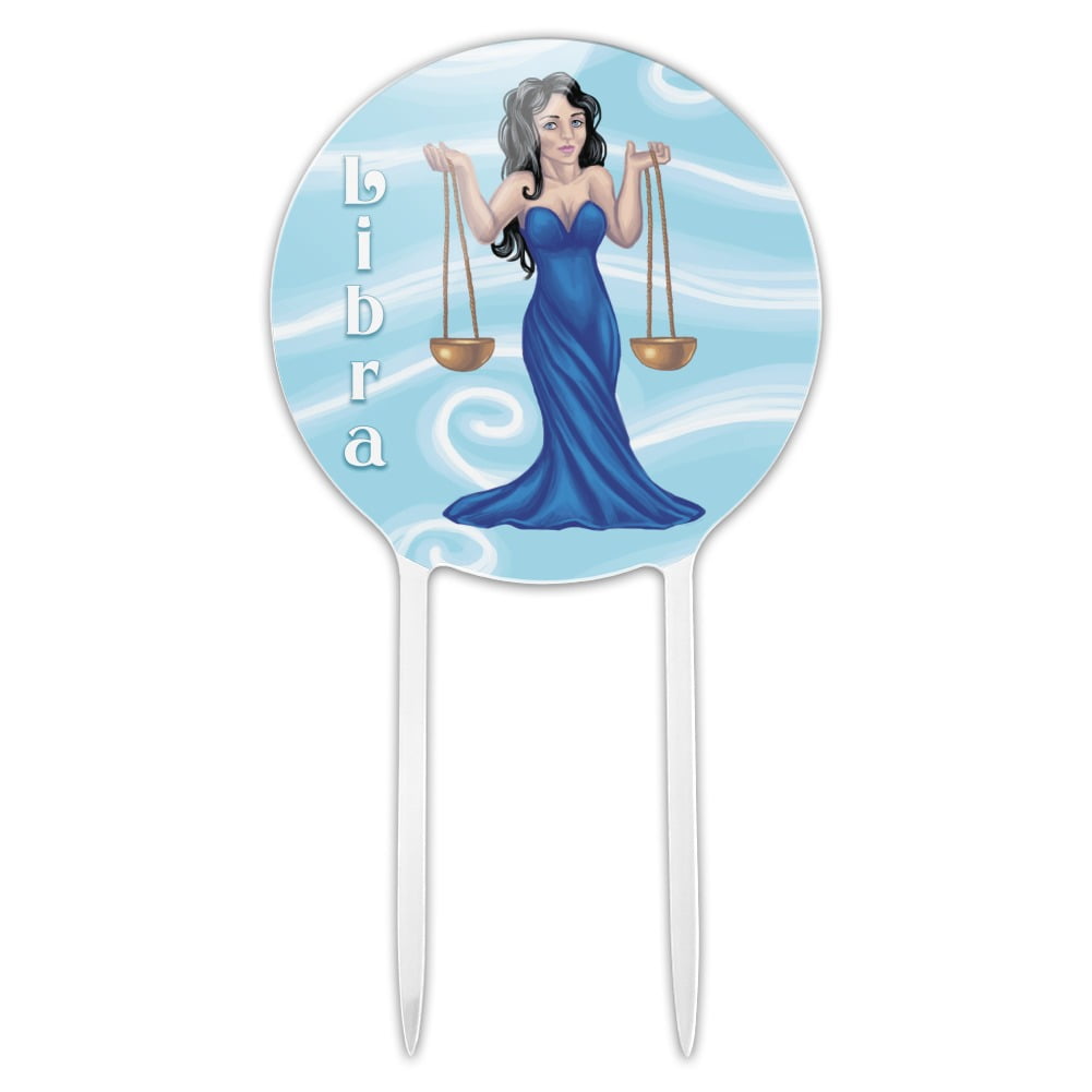 Acrylic Libra Scales Zodiac Horoscope Cake Topper Party Decoration for ...