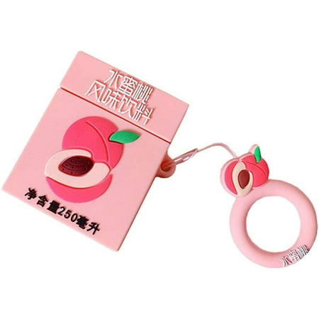 3D Summer Fresh Fruits Squre Drinks Bottle Design Cute Juicy Peach Pattern Airpods Case Airpods ...