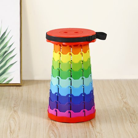 Telescopic stool portable stretch folding round stool adjustable ...