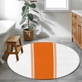 4ft Round Rug, Orange Solid Color Texture Non-Skid Rubber Backing Large ...