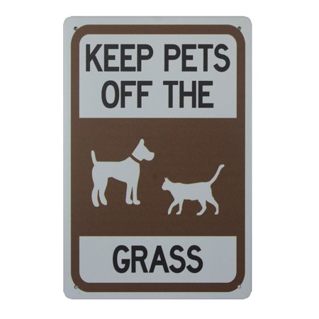 keep pets off the grass metal tin sign vintage style reproduction 12 x ...