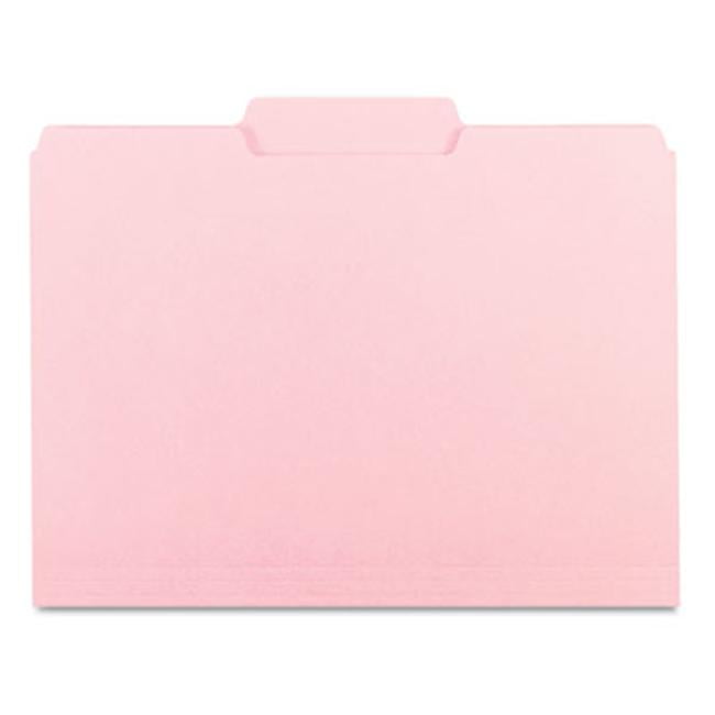 Interior File Folders 1/3 Cut Top Tab Letter Pink 100/Box - Walmart.com ...