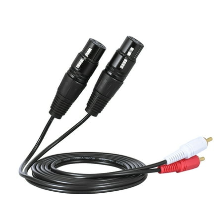 1.5m/ 5ft Stereo Audio Cable Cord Dual XLR Female to Dual RCA Male Plug ...