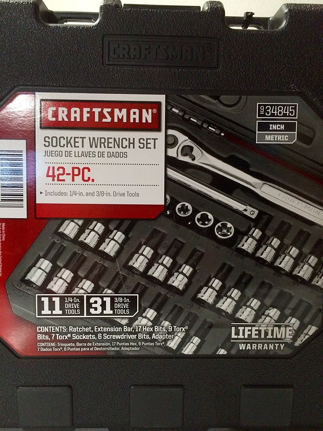 Craftsman 99941 42 Piece 1 4 and 3 8 inch Drive Bit and Torx Bit Socket Wrench Set