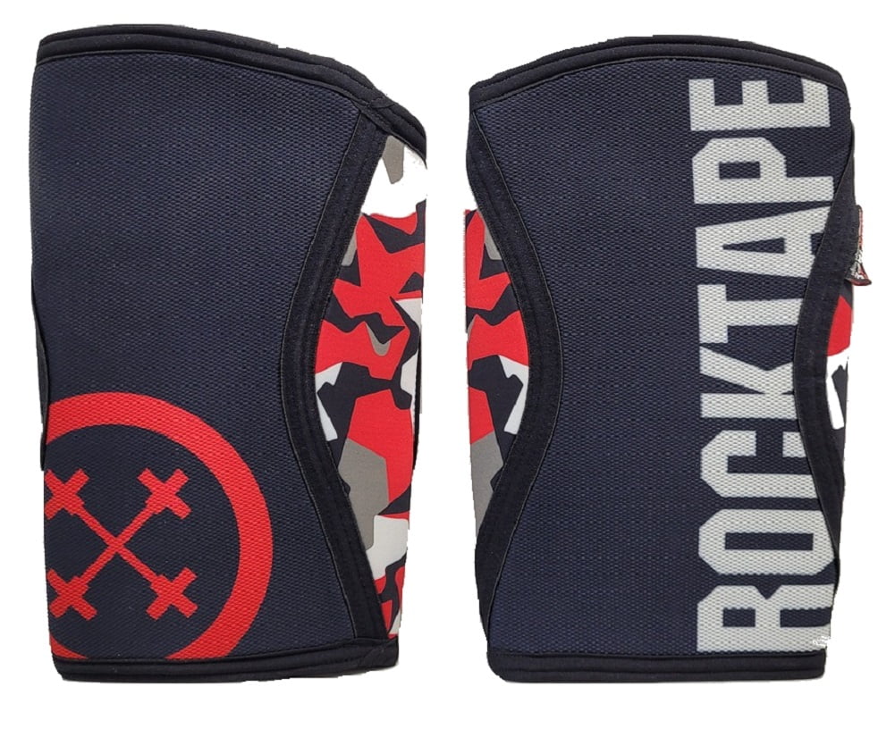 RockTape Assassins Knee Sleeves 5mm Thick (2 Sleeves) Red Camo Small ...