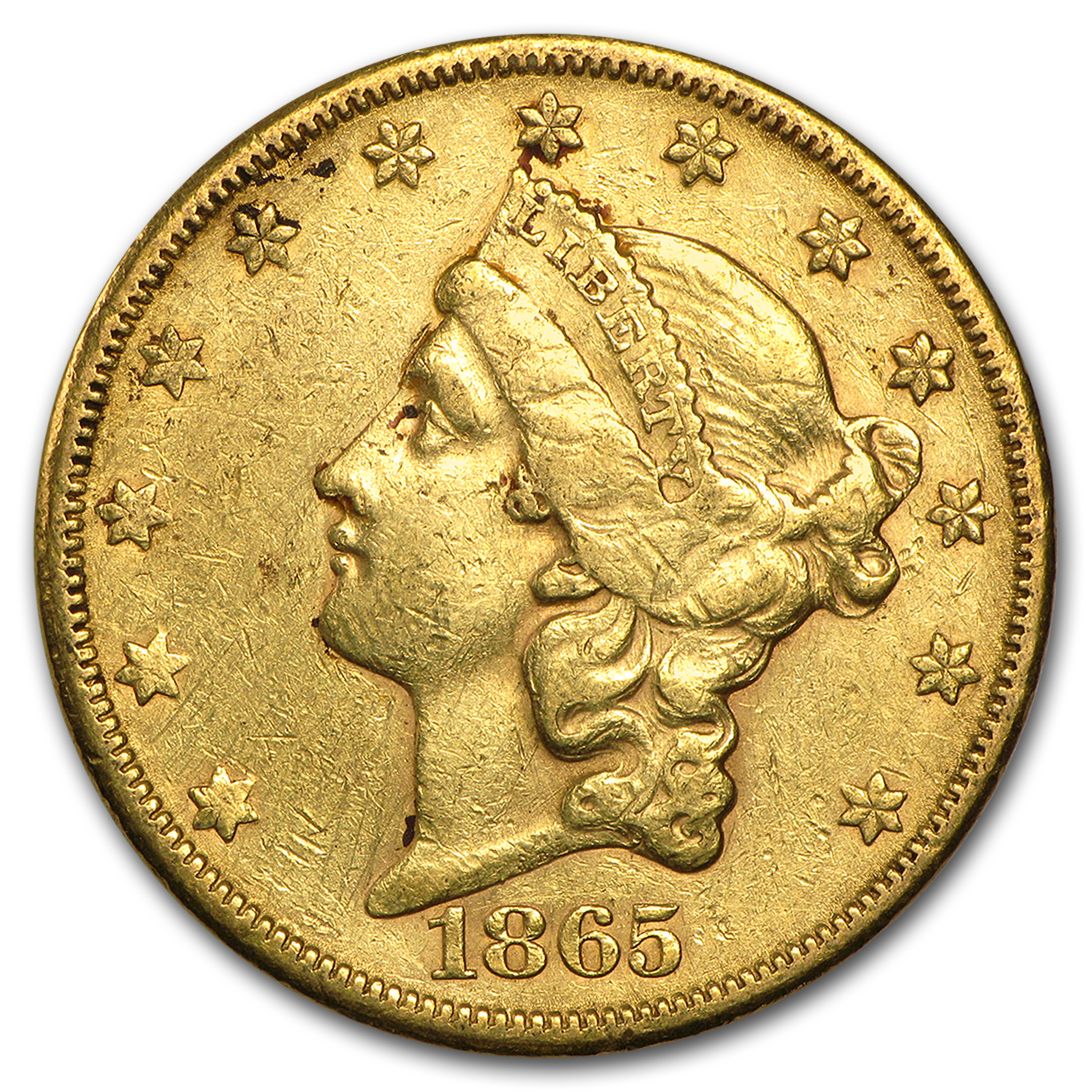 1865-S $20 Liberty Gold Double Eagle XF Details (Cleaned) - Walmart.com