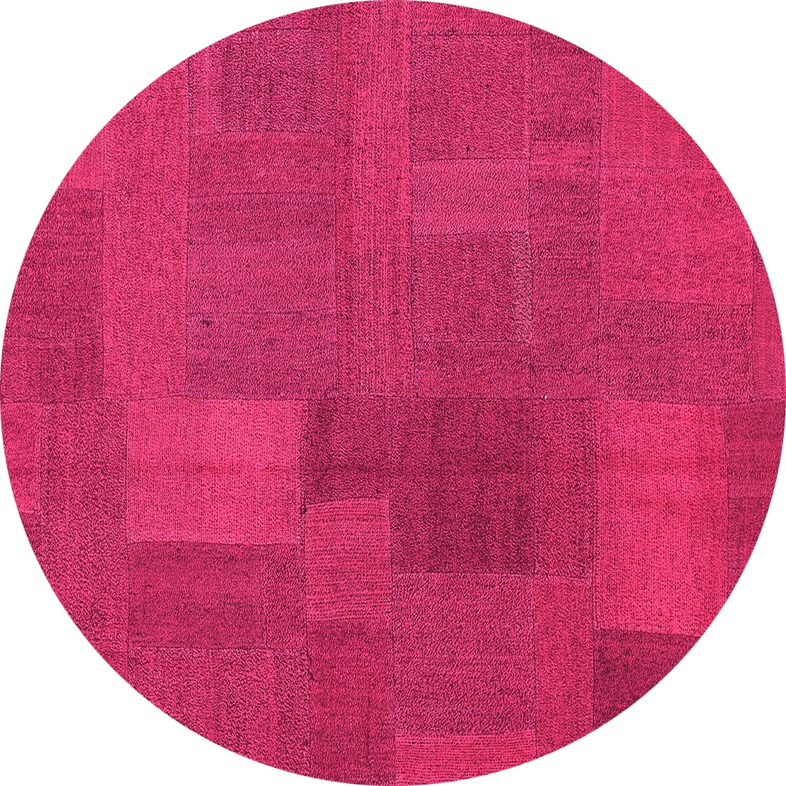 Ahgly Company Indoor Round Patchwork Pink Transitional Area Rugs, 5 ...