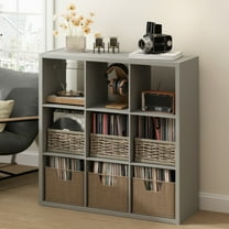 Furinno CUBICLE Vintage Vinyl Record Media Storage Organizer 3-Cube ...