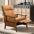 AFO Mid Century Modern Recliner Chair, Leather Push Back Armchair with ...