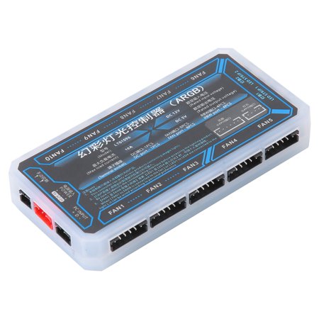 AMONIDA 4‑Pin Hub,Fan Hub Computer Cooler System PH2.0 4‑Pin LED1‑LED2 ...