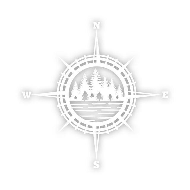 Tree Compass Sticker Decal Die Cut - Self Adhesive Vinyl - Weatherproof ...