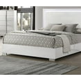 Contemporary Style White Queen Size Bed 2x Nightsands 3pc Set Chrome ...