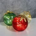 Cracked Glass Christmas Sphere Decoration With Metal Snowflake Auto Off ...
