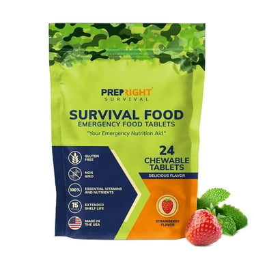 Survival Tabs 8-Day Non-Perishable Backpacking Food Supply, 96 Tabs ...