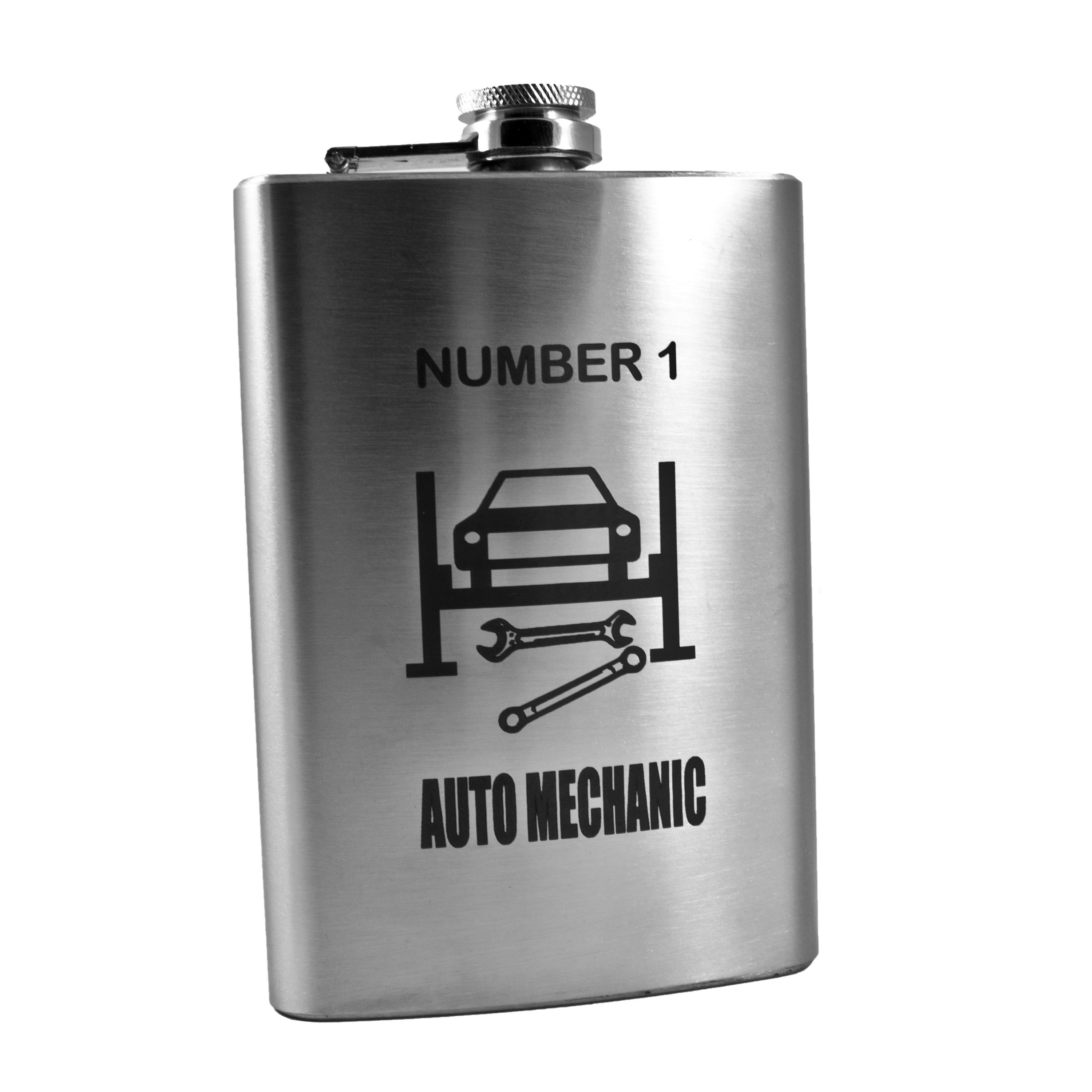 8oz Number 1 Auto Mechanic Flask Laser Engraved - Walmart.com