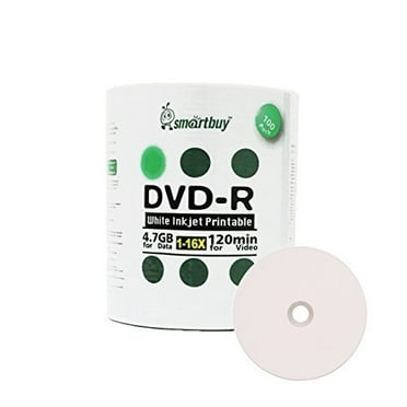 Smartbuy 100 Pack 16X DVD-R Non-Printable 4.7GB 120Min Logo Top For ...