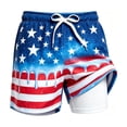 Bainana Boys Swim Trunks With Compression Liner Toddler Star Striped ...