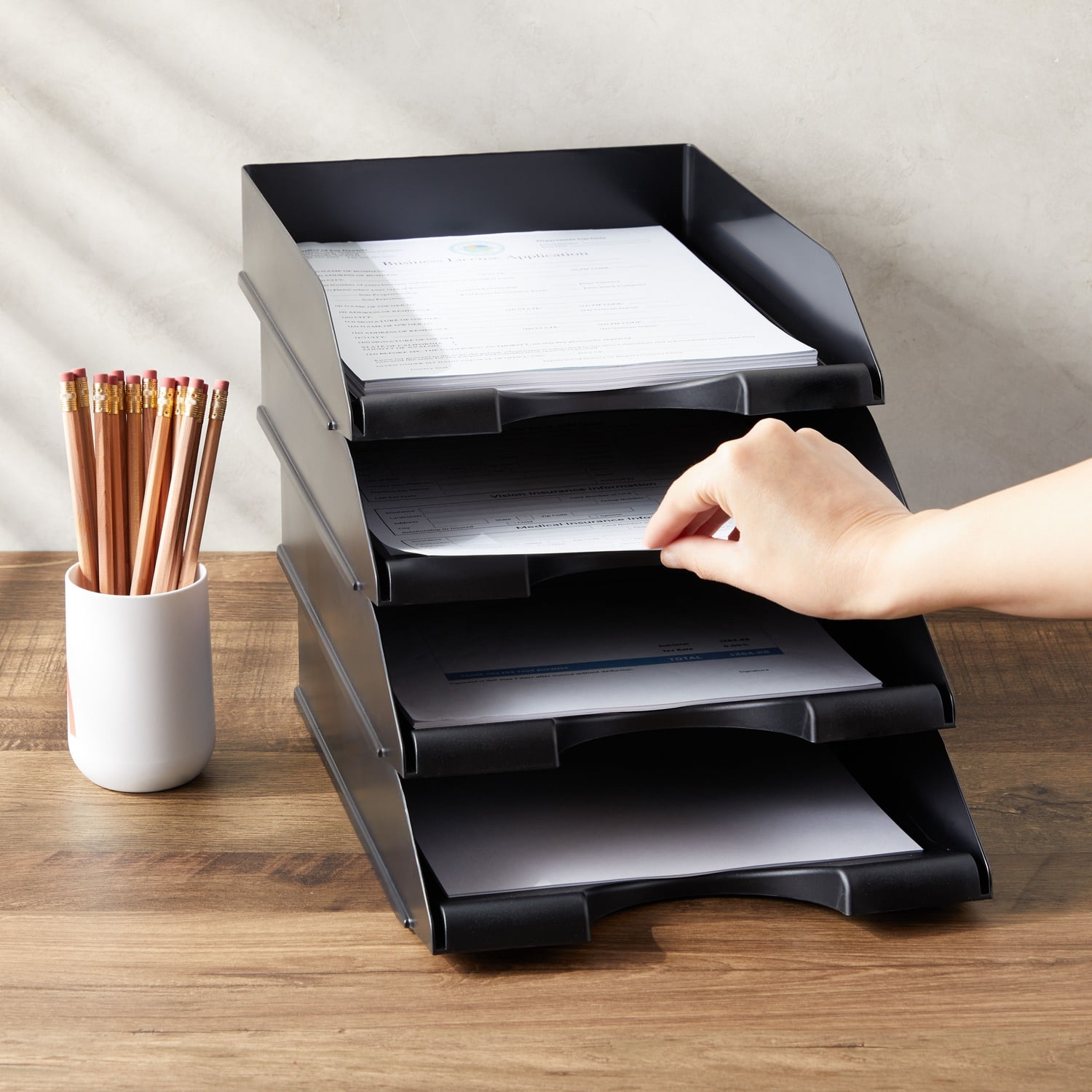 Paper Organizers File Organizer Mesh File Holder Paper Tray Desk ...