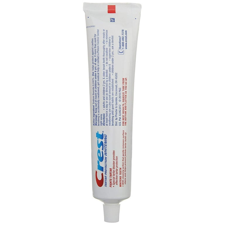 Crest Toothpaste Tube Back