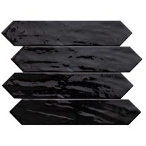 The Tile Life Talavera Picket 2.6x13 Black Ceramic Wall Tile - 2.6x13 ...