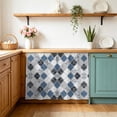 Blue Moroccan Plaid Cabinet Curtains for Kitchen 28"Wx35"L, Modern ...