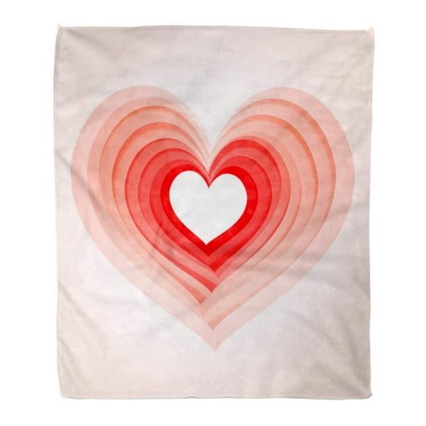POGLIP Flannel Throw Blanket Line Big Red Shiny Heart Beautiful Bright ...