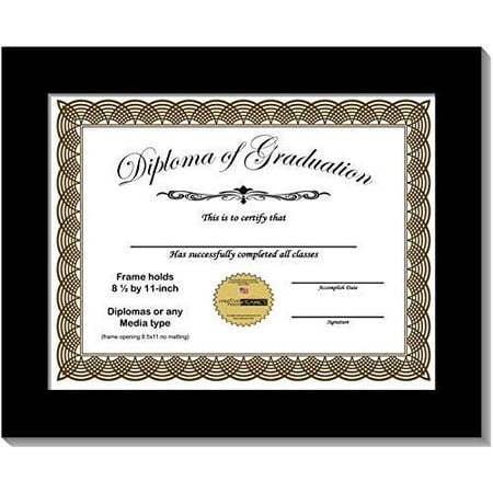 CreativePF [8.5x11bk] Black Diploma Frame Displays 8.5 by 11-inch ...