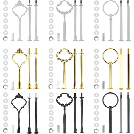 9 Set Tiered Cake Stand Hardware Kit,Three Tiered Tray Hardware Resin ...