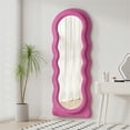 "TinyTimes 63""x24"" Wavy, Curvy Long Body Pink Mirror with Stand ...