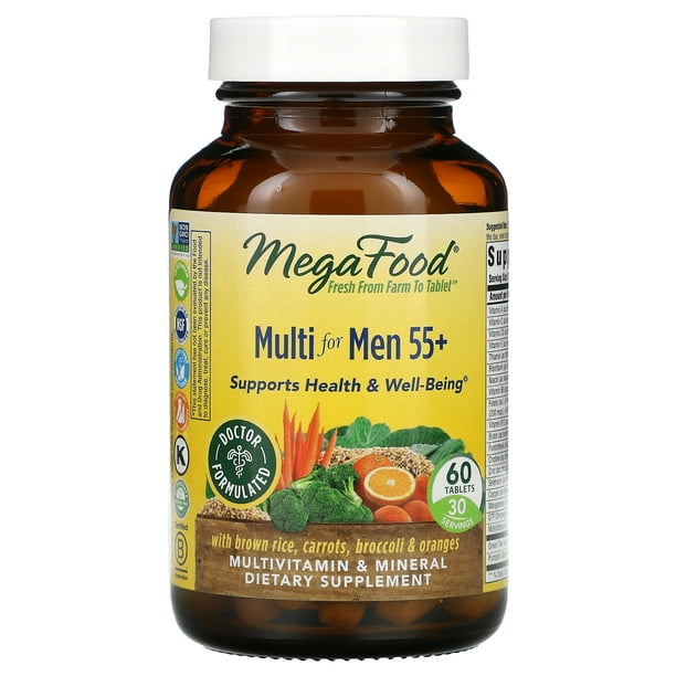 MegaFood Multi for Men 55+, 60 Tablets - Walmart.com - Walmart.com