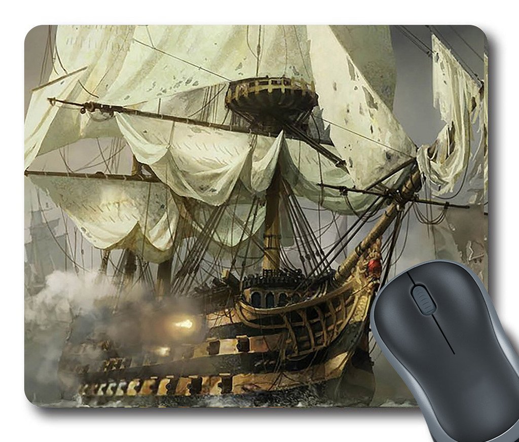 GCKG Cool Pirate Ship Mouse Pad Personalized Unique Rectangle Gaming ...