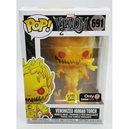 Funko Pop! GameStop Exclusive Venomized Human Torch (GITD Chase) #691 w ...