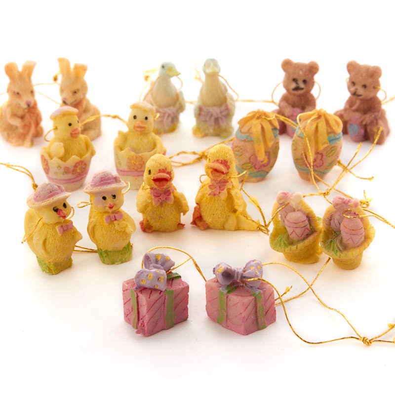 Resin Painted Miniature Easter Ornaments for Easter and Spring Decor ...
