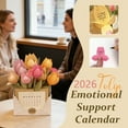 2026 Tulip Mini Calendar, Creative Flower Desk Calendar with Wooden ...