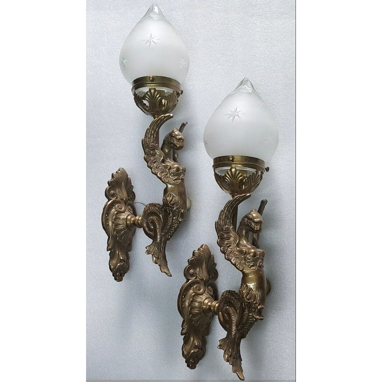Mermaid Art Deco Sconce Old Antique Vintage Art Deco Nouveau Mermaid