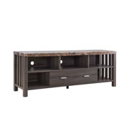 Deluxe Faux Marble Top TV Stand With 5 Open Shelves - Walmart.com