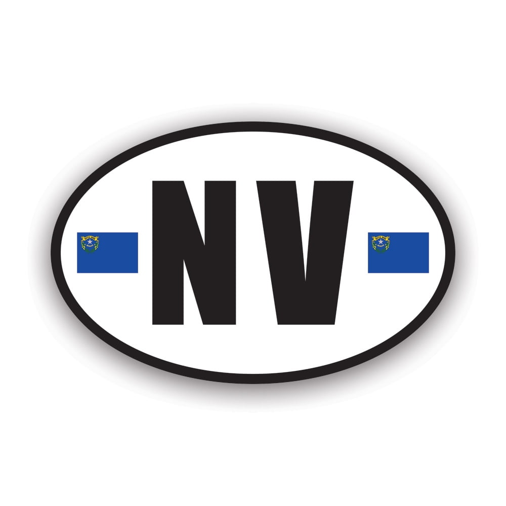 Nevada Flag Oval Sticker Decal - Self Adhesive Vinyl - Weatherproof ...