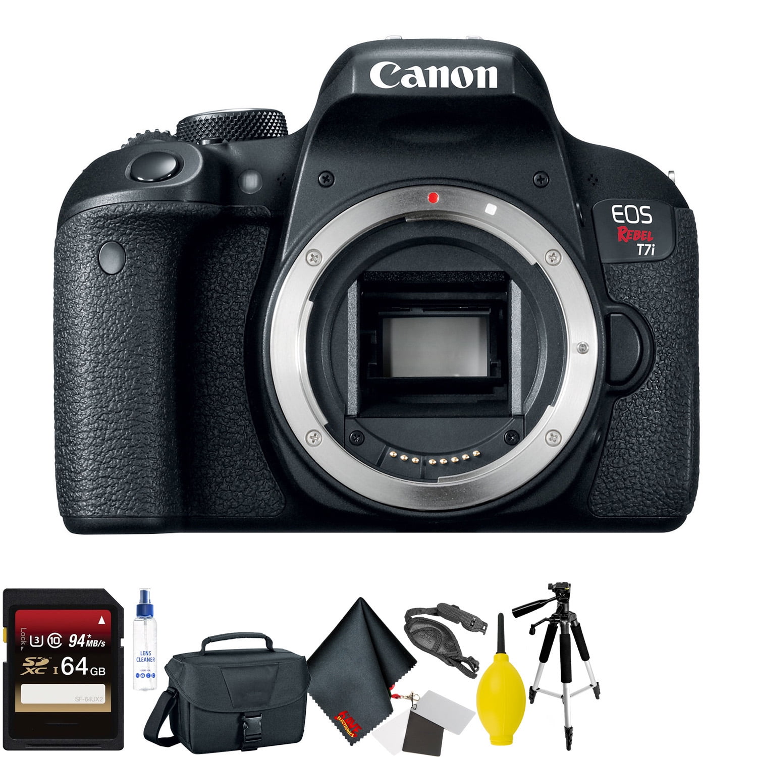 Canon EOS Rebel T7i DSLR Camera (Body Only) + 64GB Memory Card + Mega ...
