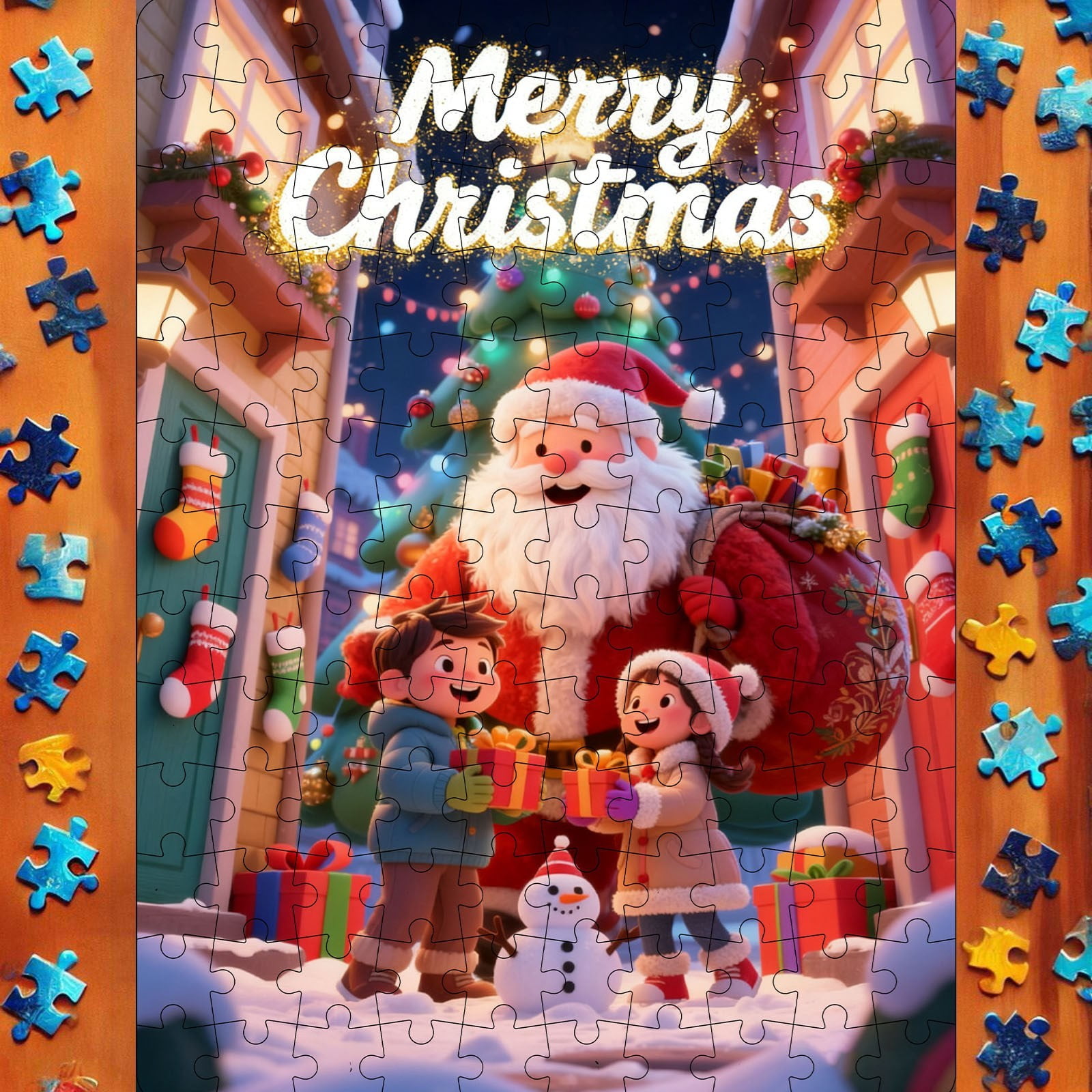 Click here for Tielutt Santa Puzzle For Kids And Adults Family In... prices