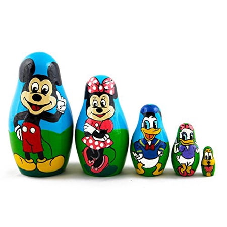 Matryoshka Babushka Russian Nesting Wooden Doll Cartoon Mickey Mouse ...