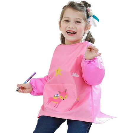Kids Art Smocks Impervious Waterproof Artist Painting Aprons Baby Long ...