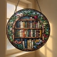 Book Lover Suncatcher Window Hanging, Vibrant Stained Glass Style ...