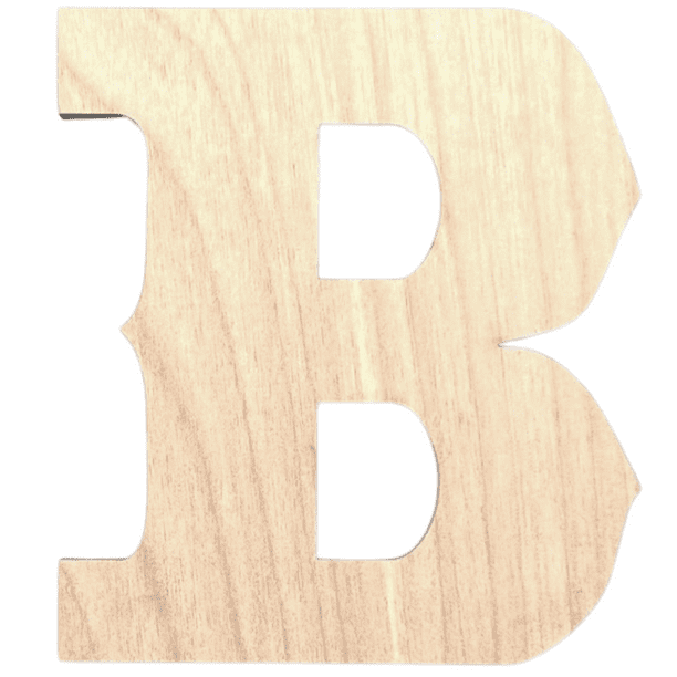 Krafty Supply 4" Tall Western Block - Birch Letter B | 1/4" Thick Birch ...