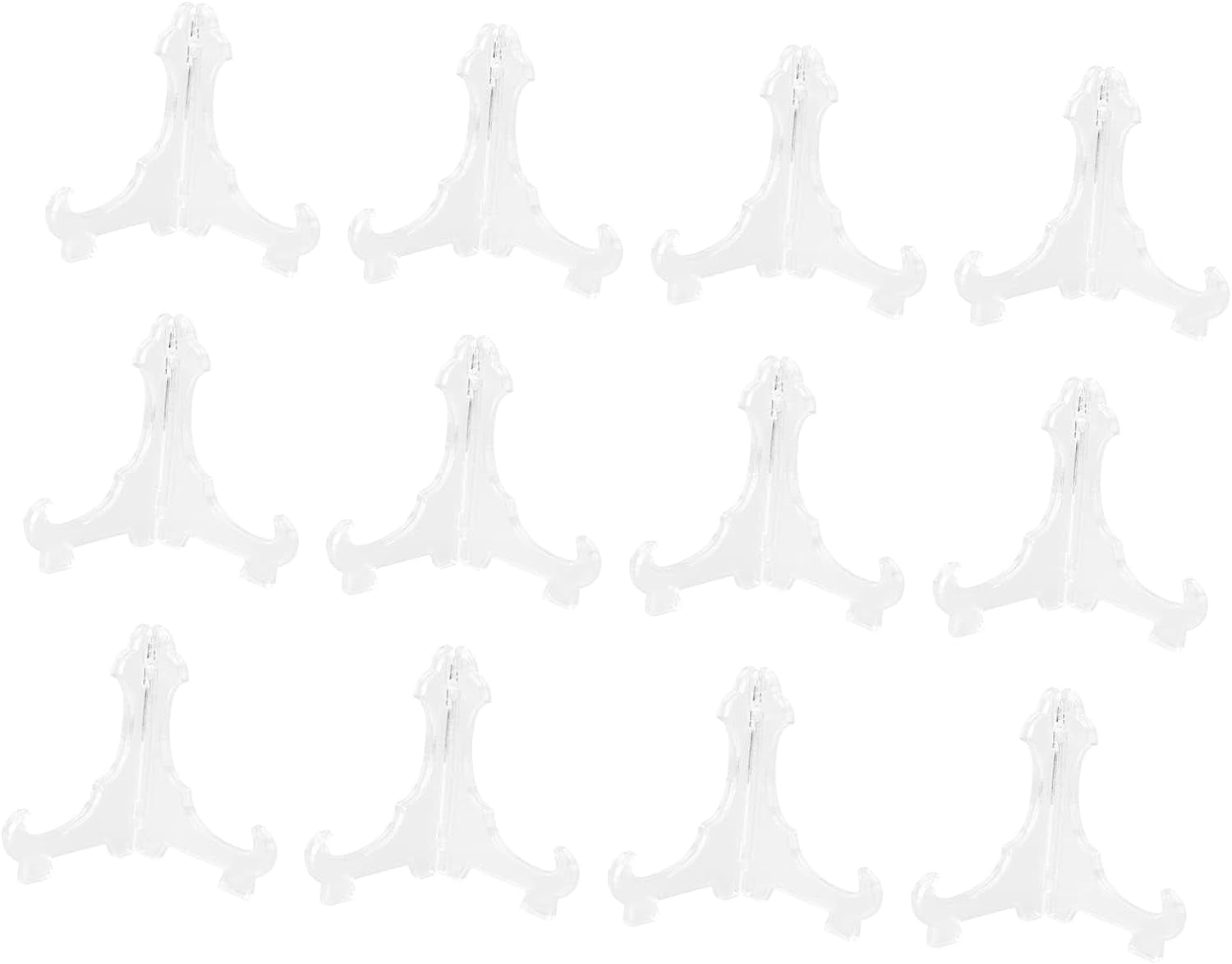 12pcs Clear Plastic Stand Photo Holder Clip Stand Foldable Storage ...